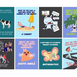 Math Puns Posters (set of 8) Printables VOL5, Math Classroom Decor ...