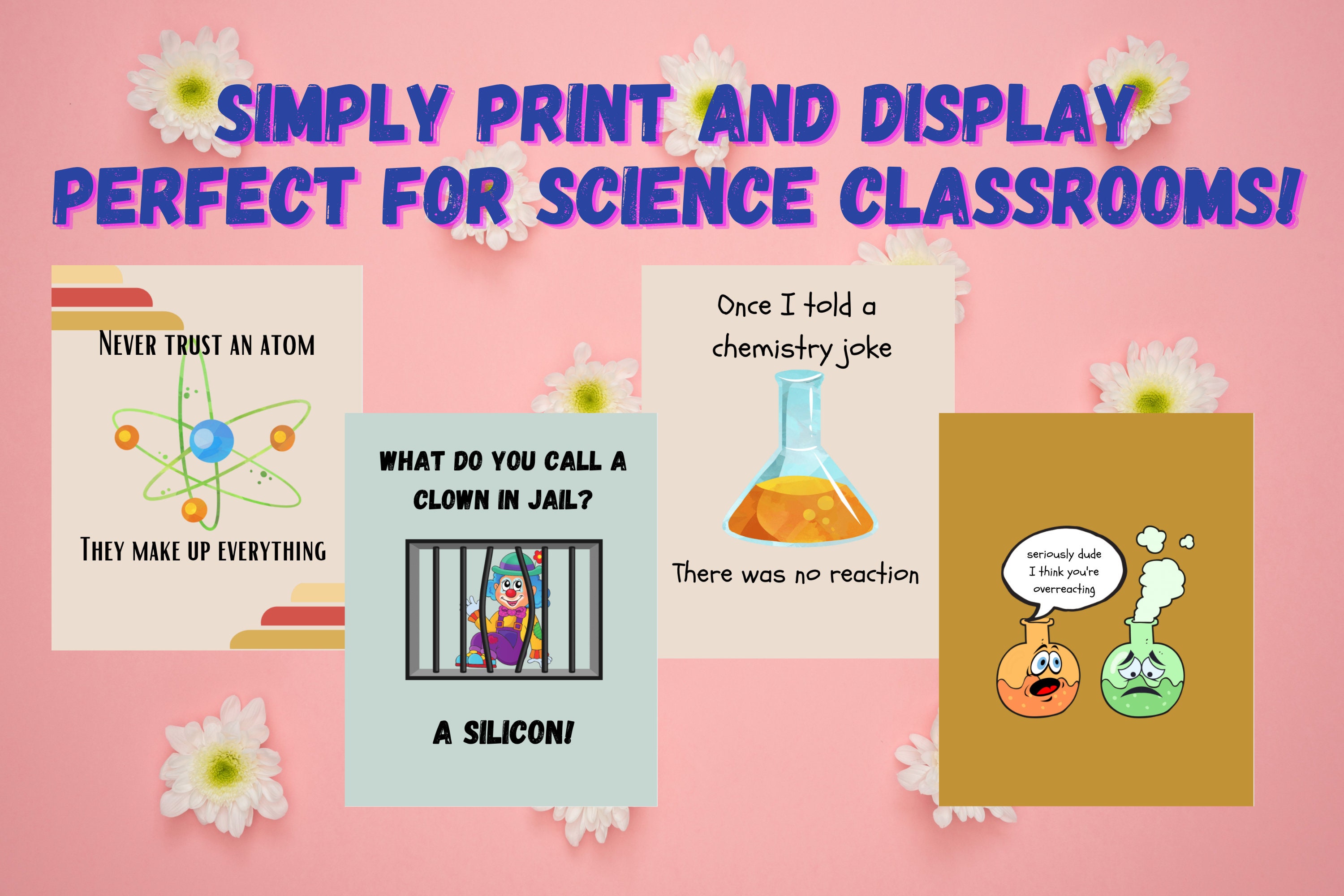 Chemistry Puns set of 8 Printables Science Jokes Funny - Etsy