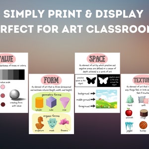 Elements of Art Posters (set of 8) Printables, Art Classroom Decor ...
