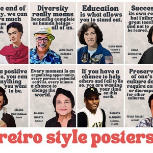 Retro Hispanic Leaders in History (set of 8) Printable Posters ...
