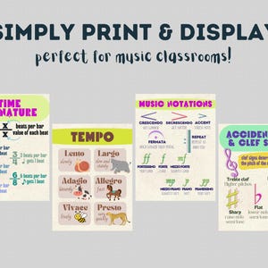 Music Education (set of 8) Printable Posters, Music Classroom Decor ...