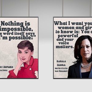 Retro Women in History (set of 8) Printable Posters, Motivational ...