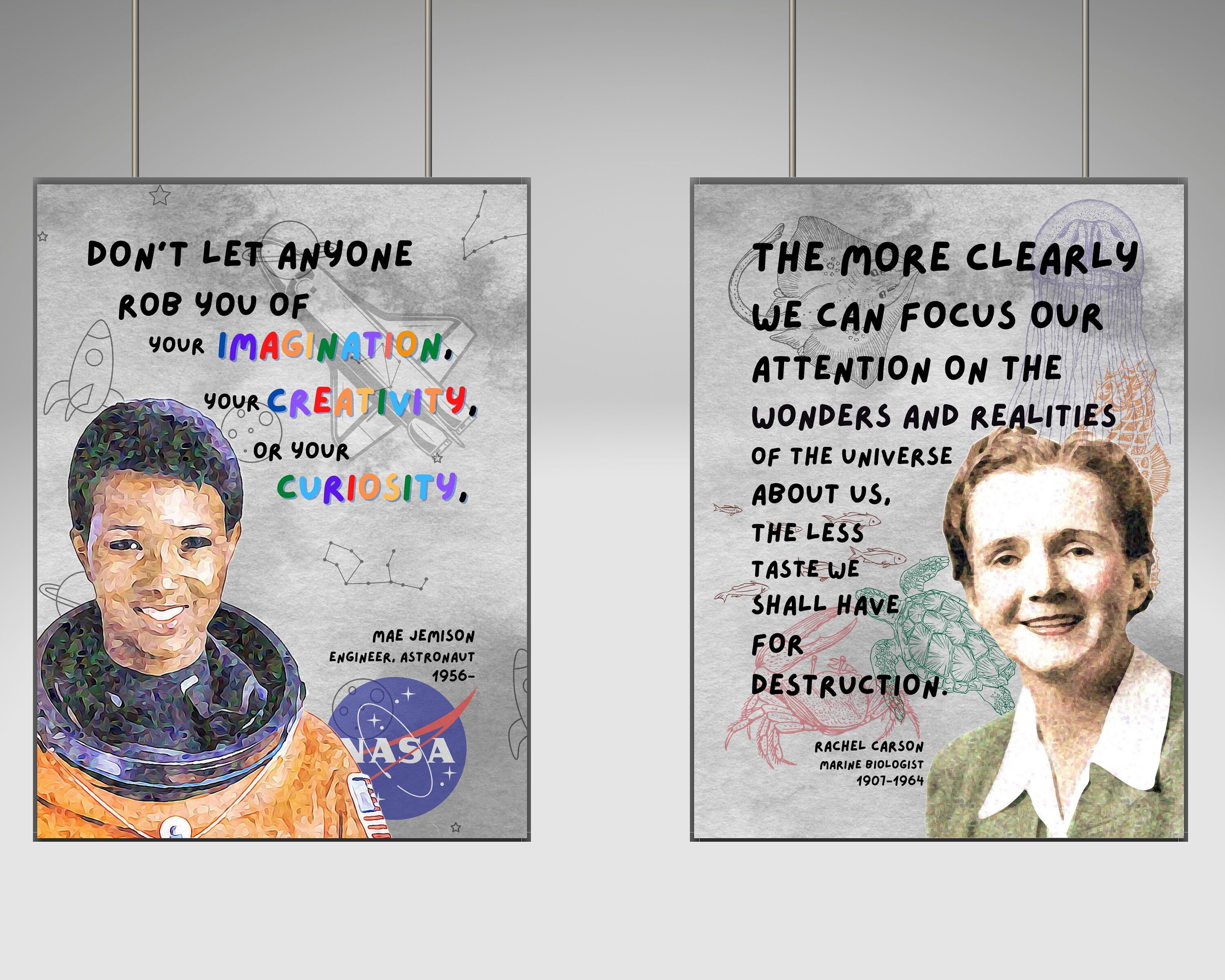 Women in Science Posters set of 8 Printable Science | Etsy UK