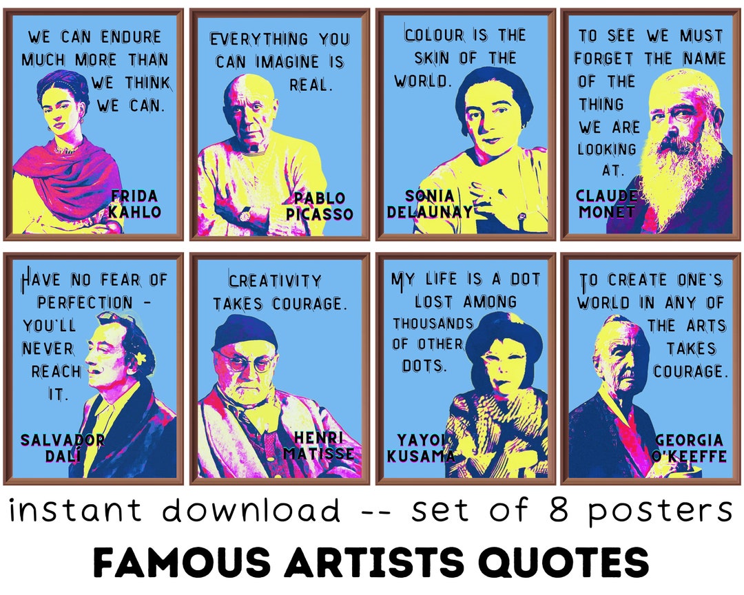 Famous Artists set of 8 Printables, Art Classroom Decor, Art Classroom ...