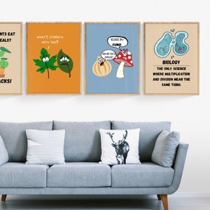 Biology Puns (set of 8) Printable Posters, Funny Science Posters ...