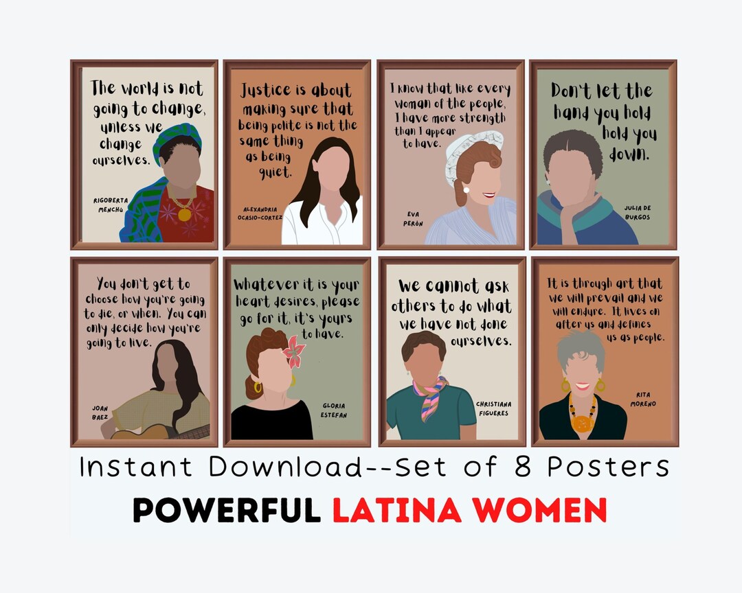 Latina Women in History (set of 8) Printables, Posters for Hispanic ...
