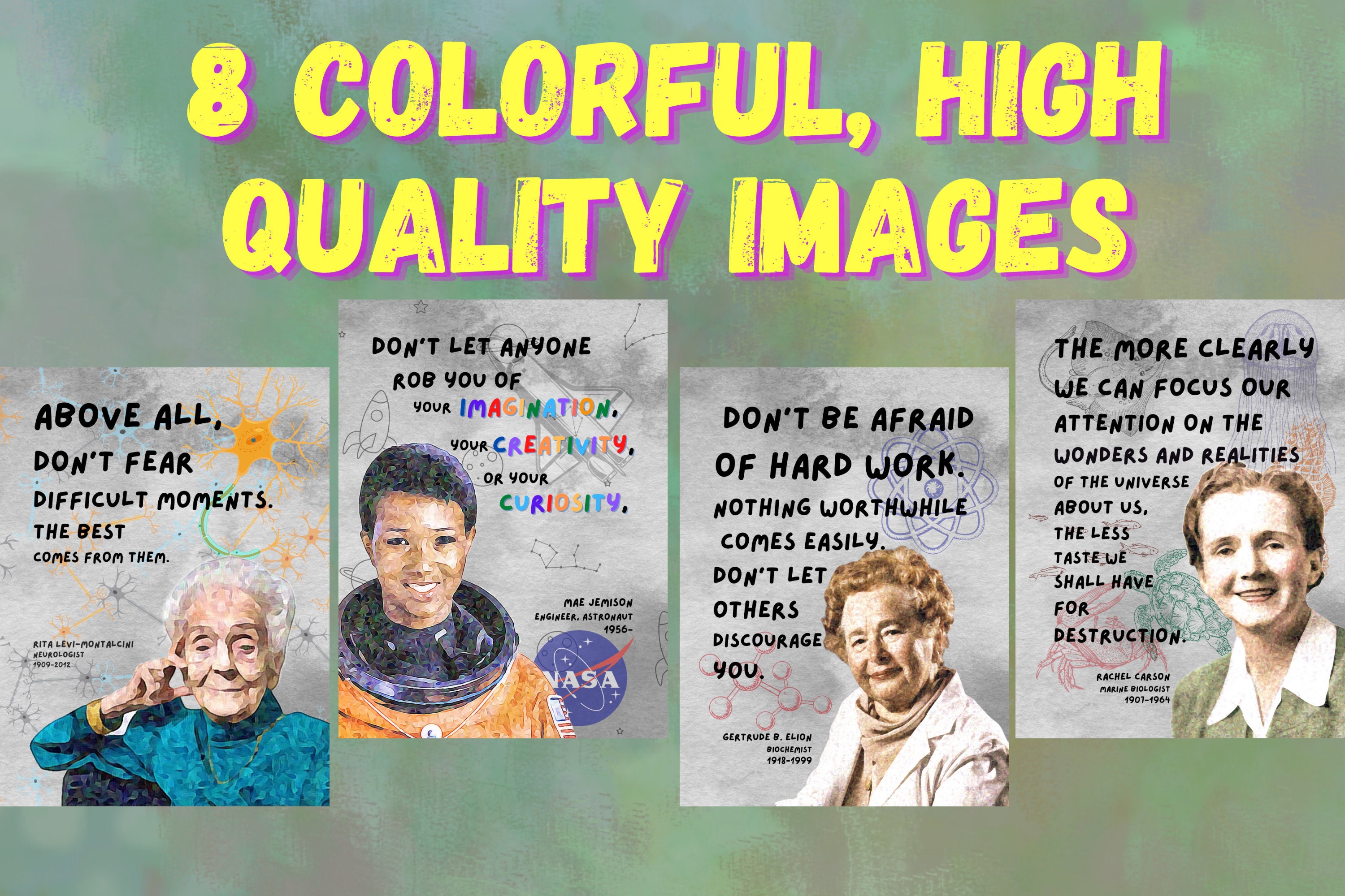 Women in Science Posters set of 8 Printable Science | Etsy UK