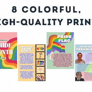 Pride Month (set of 8) Printable Posters, LGBT History Month Posters ...