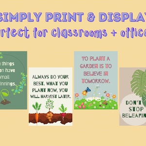 Planty (set of 8) Printable Posters, Plant Themed Classroom Decor ...