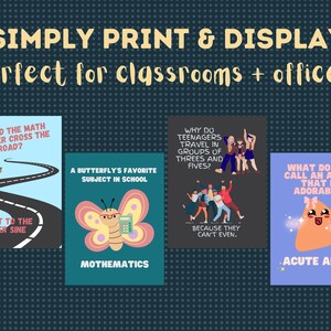 Math Puns Posters (set of 8) Printables VOL5, Math Classroom Decor ...