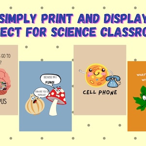 Biology Puns (set of 8) Printable Posters, Funny Science Posters ...