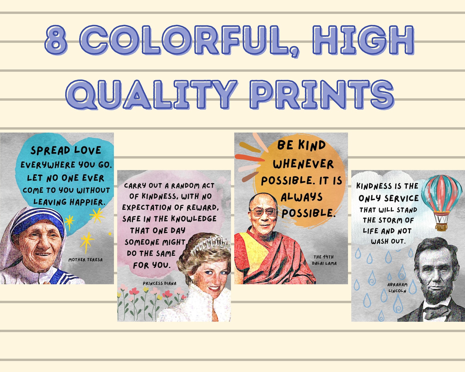 Kindness Matters (set of 8) Printable Posters, Inspirational Quotes ...