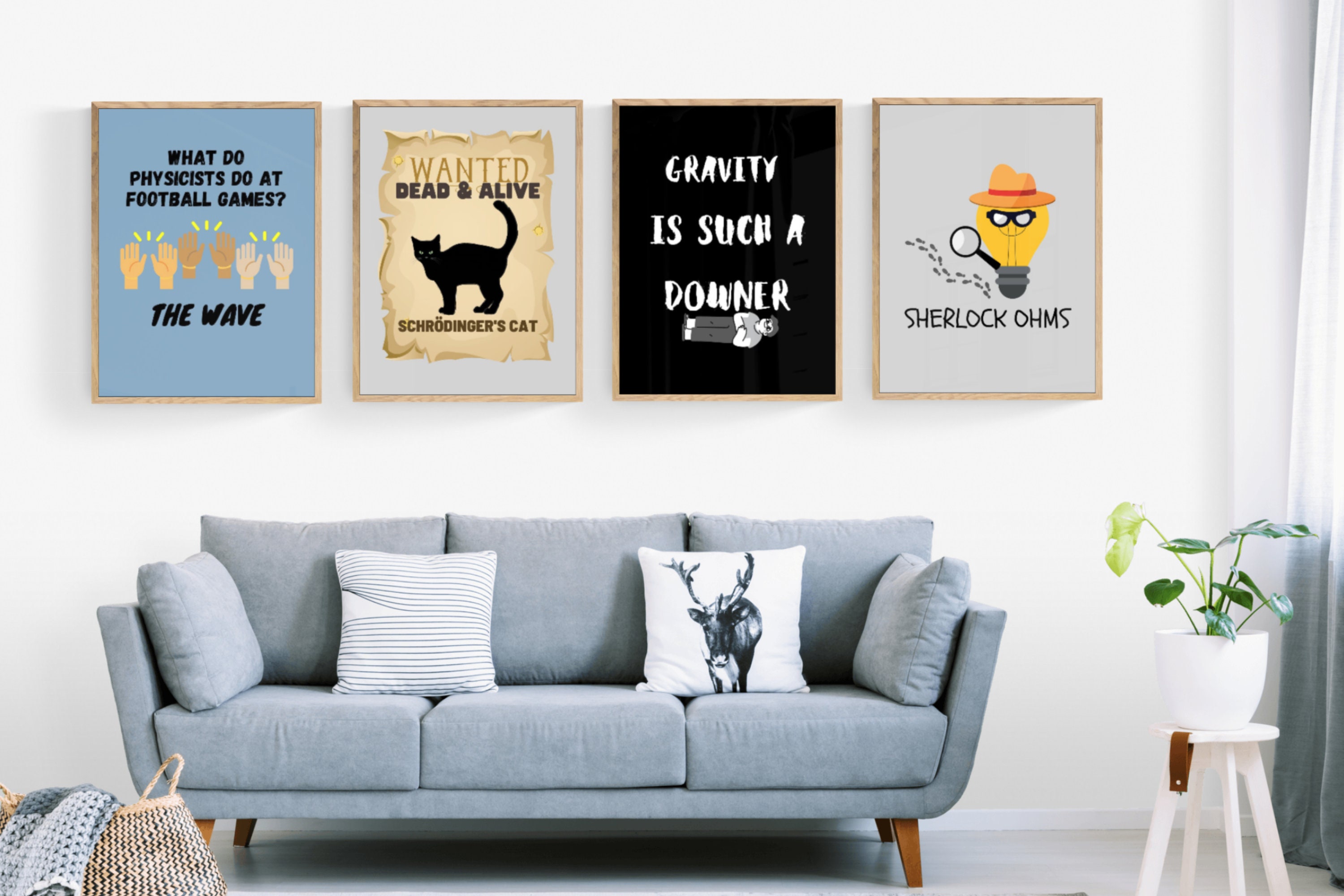 Science Posters set of 8 Printables Physics Puns Science - Etsy