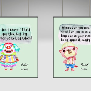 Animal Crossing Themed Posters (set of 8) Printable, ACNH Poster Set ...