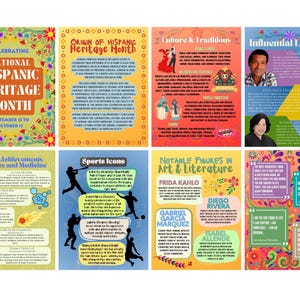 Hispanic Heritage Month (set of 8) Printable Posters, Latinx Heritage ...