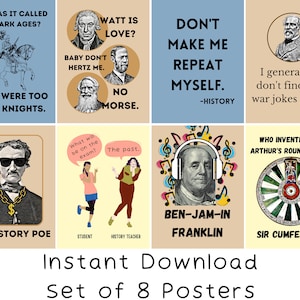 History Posters (set of 8) Printables, Funny History Posters ...