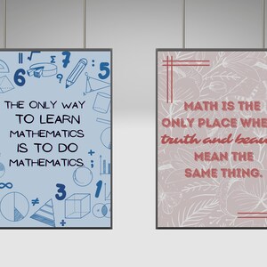 Math Quotes (set of 8) Printables, Mathematics Classroom Posters ...
