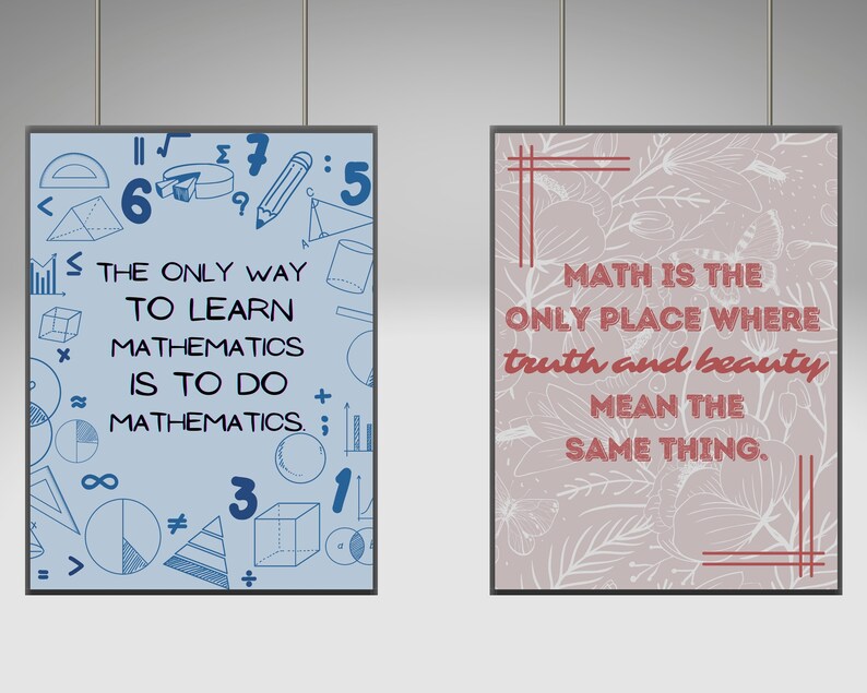 Math Quotes set of 8 Printables Mathematics Classroom - Etsy