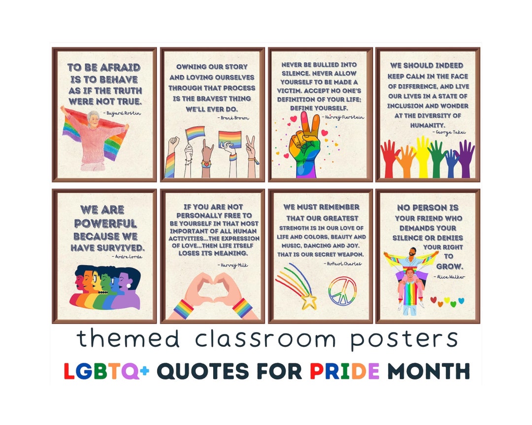 LGBTQ+ Quotes (set of 8) Printables, LGBT History Month Posters, Pride ...