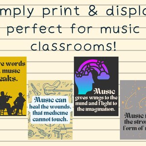 Music Quotes (set of 8) Printable Posters, Music Classroom Decor ...