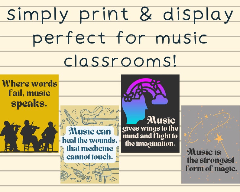 Music Quotes set of 8 Printable Posters Music Classroom - Etsy