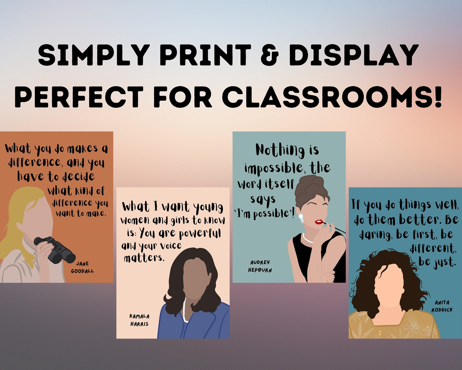 Women in History (set of 8) Printables, Posters for Women's History ...