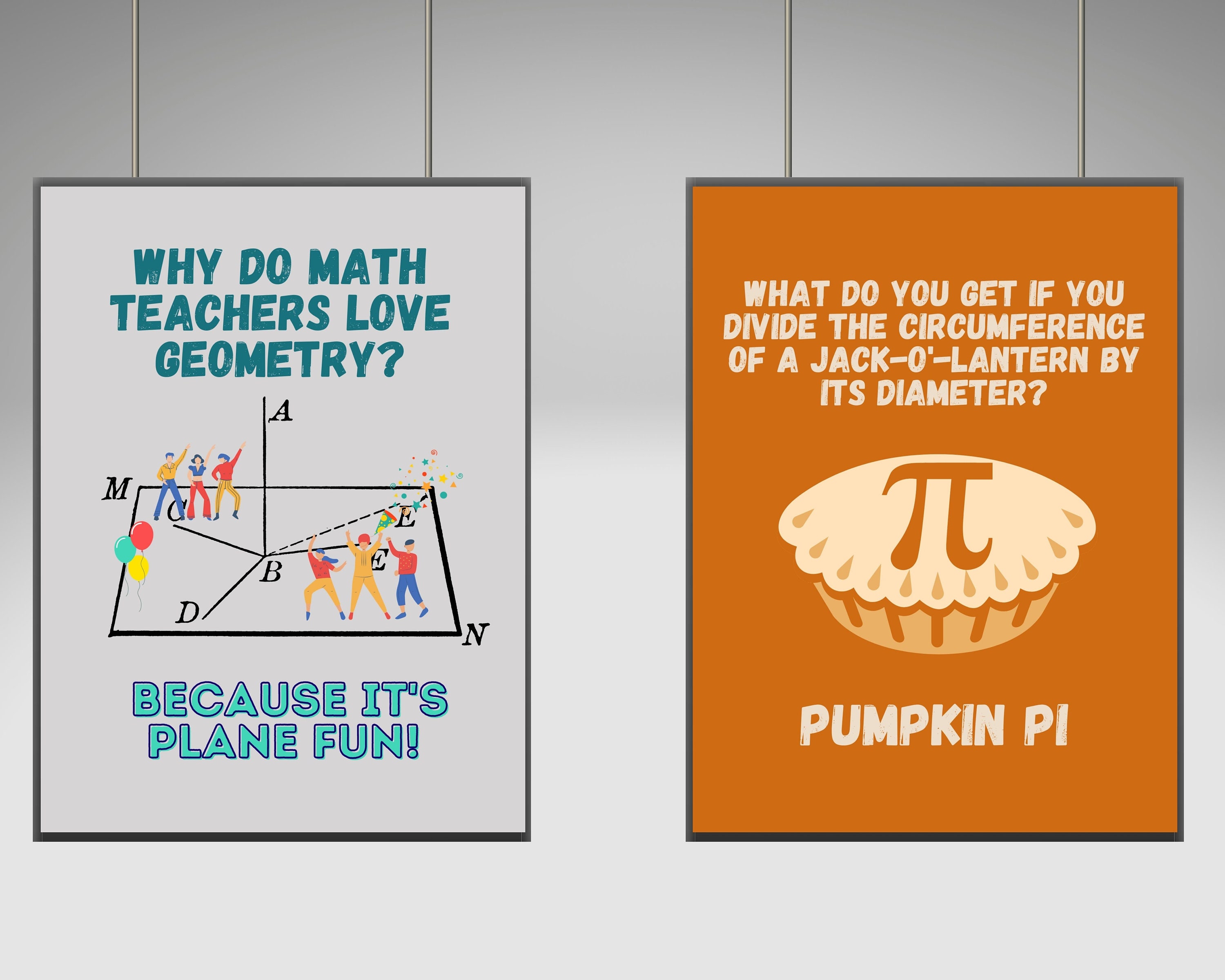 Math Puns Posters (set of 8) Printables VOL4, Math Classroom Decor ...