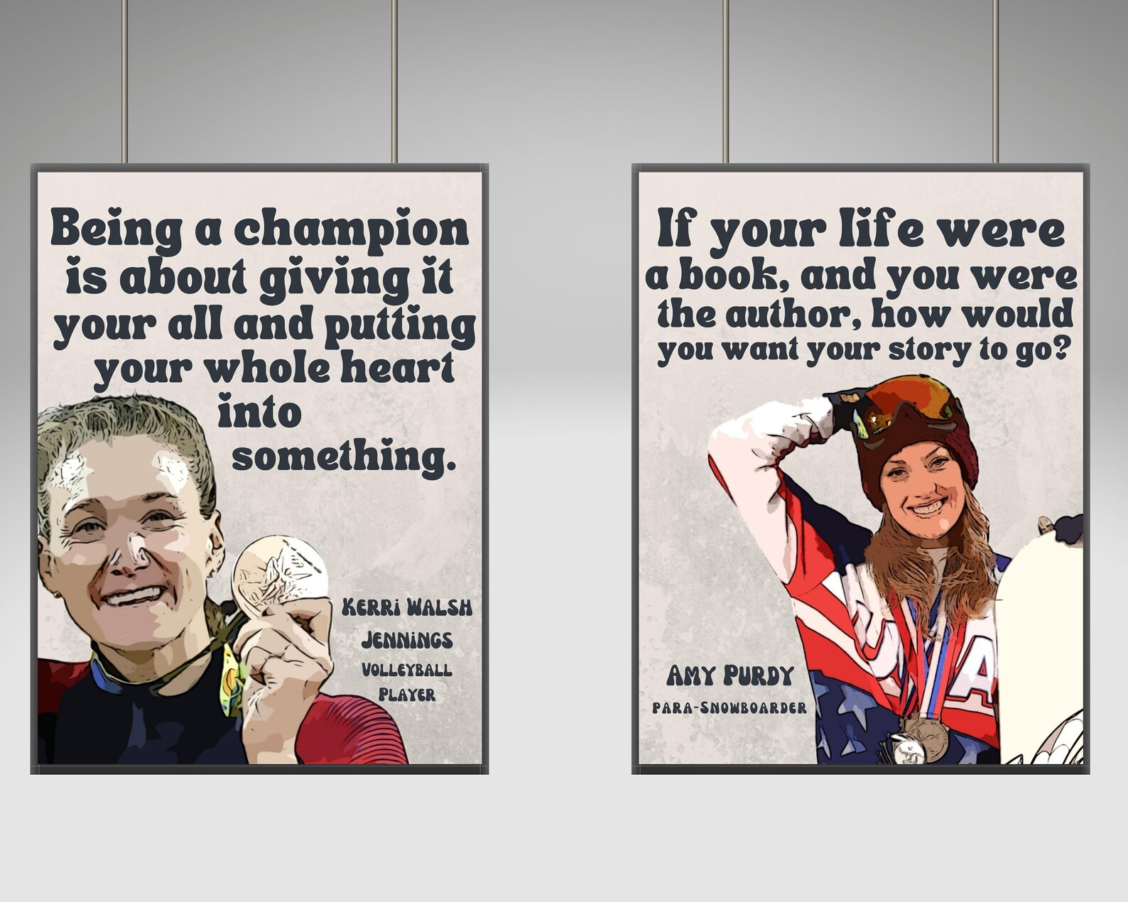 Retro Inspirational Athletes set of 8 Printable Posters - Etsy