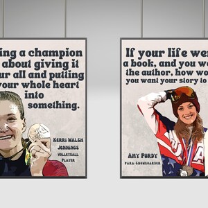 Retro Inspirational Athletes (set of 8) Printable Posters, Motivational ...