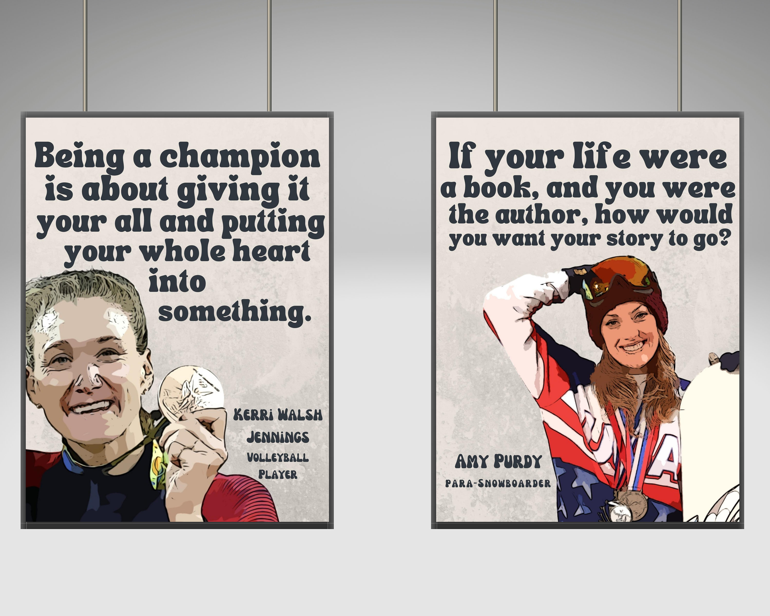 Retro Inspirational Athletes (set of 8) Printable Posters, Motivational ...