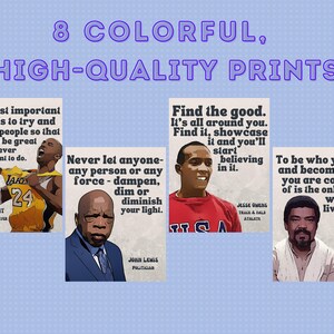 Retro Black Men in History (set of 8) Printable Posters, Black History ...