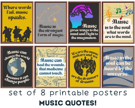 Music Quotes set of 8 Printable Posters Music Classroom - Etsy