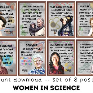 Women in Science Posters set of 8 Printable Science | Etsy Canada