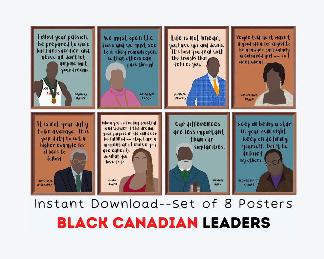 Black Canadian Leaders (set of 8) Printables, Posters for Black History ...