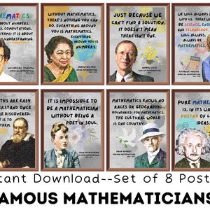 Famous Women Mathematicians Posters set of 8 Printable - Etsy