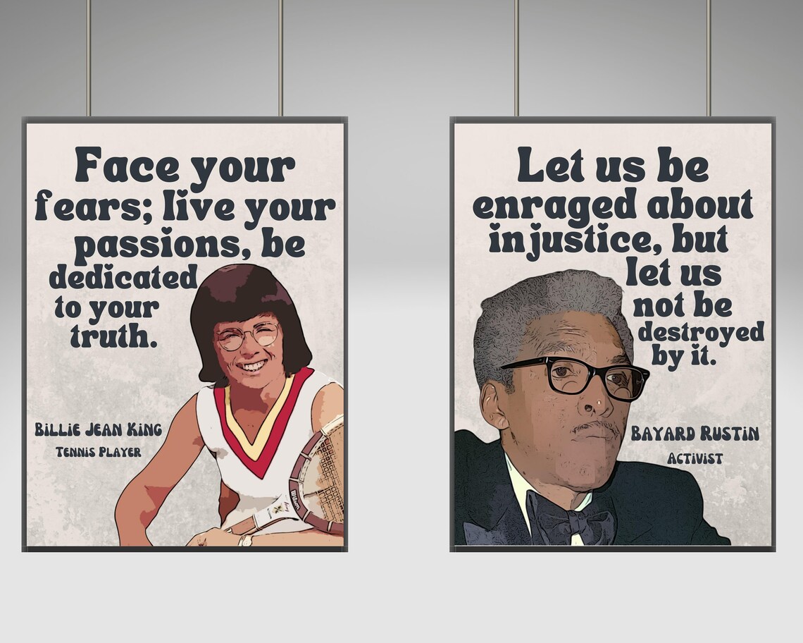 Retro LGBTQ Leaders set of 8 Printables LGBT History Month | Etsy