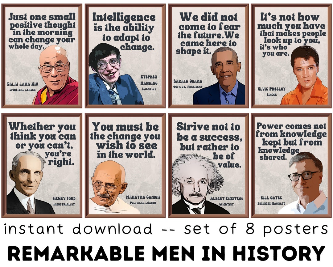 Retro Remarkable Men in History set of 8 Printables - Etsy
