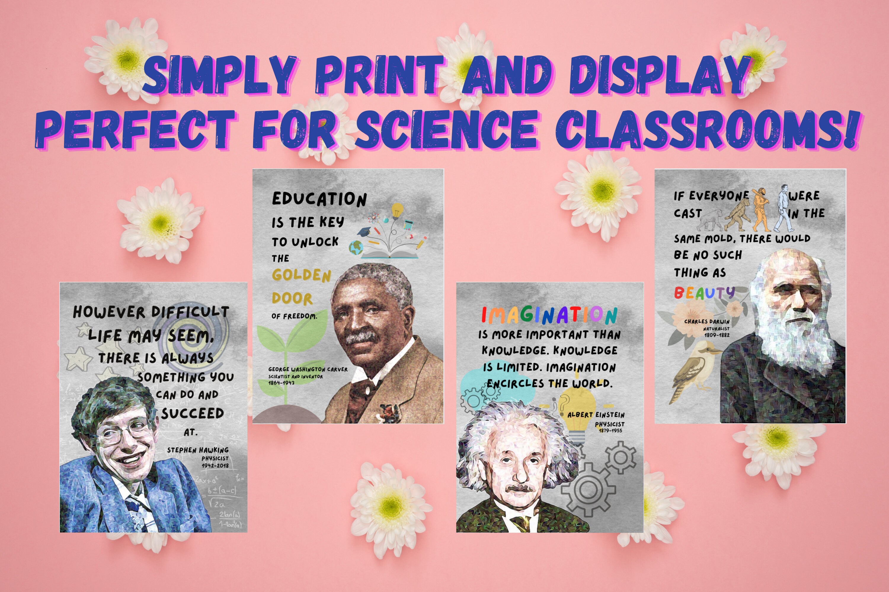 Famous Scientists Posters set of 8 Printable Science - Etsy Canada