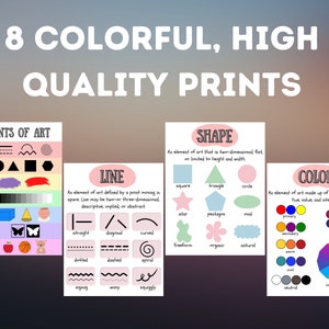 Elements of Art Posters (set of 8) Printables, Art Classroom Decor ...