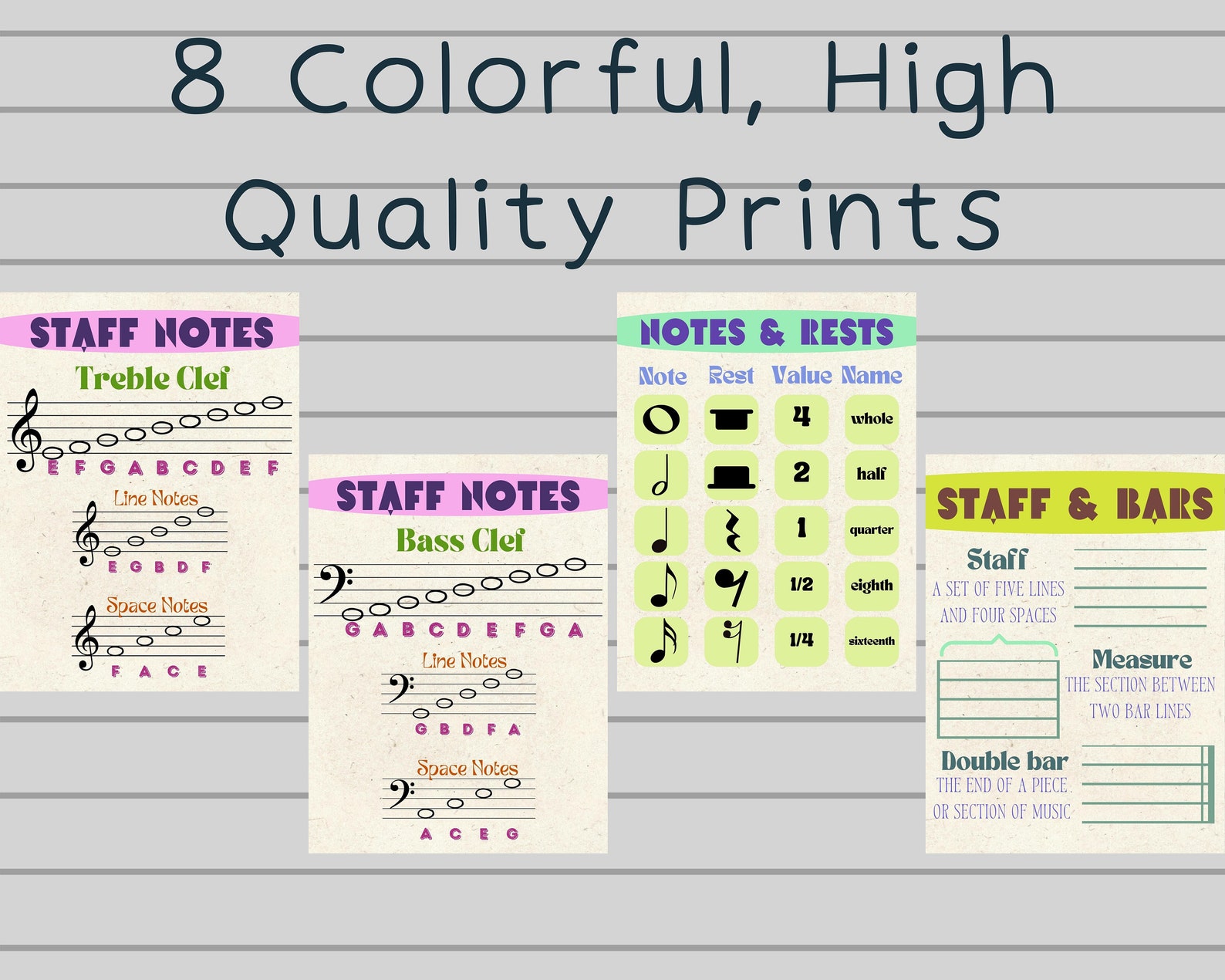 Music Education set of 8 Printable Posters Music Classroom - Etsy