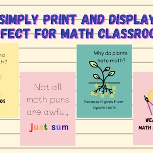 Math Posters (set of 8) Printables, Math Jokes, Mathematics Poster ...