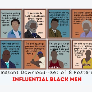 Black Men in History set of 8 Printable Posters, Black History Month ...