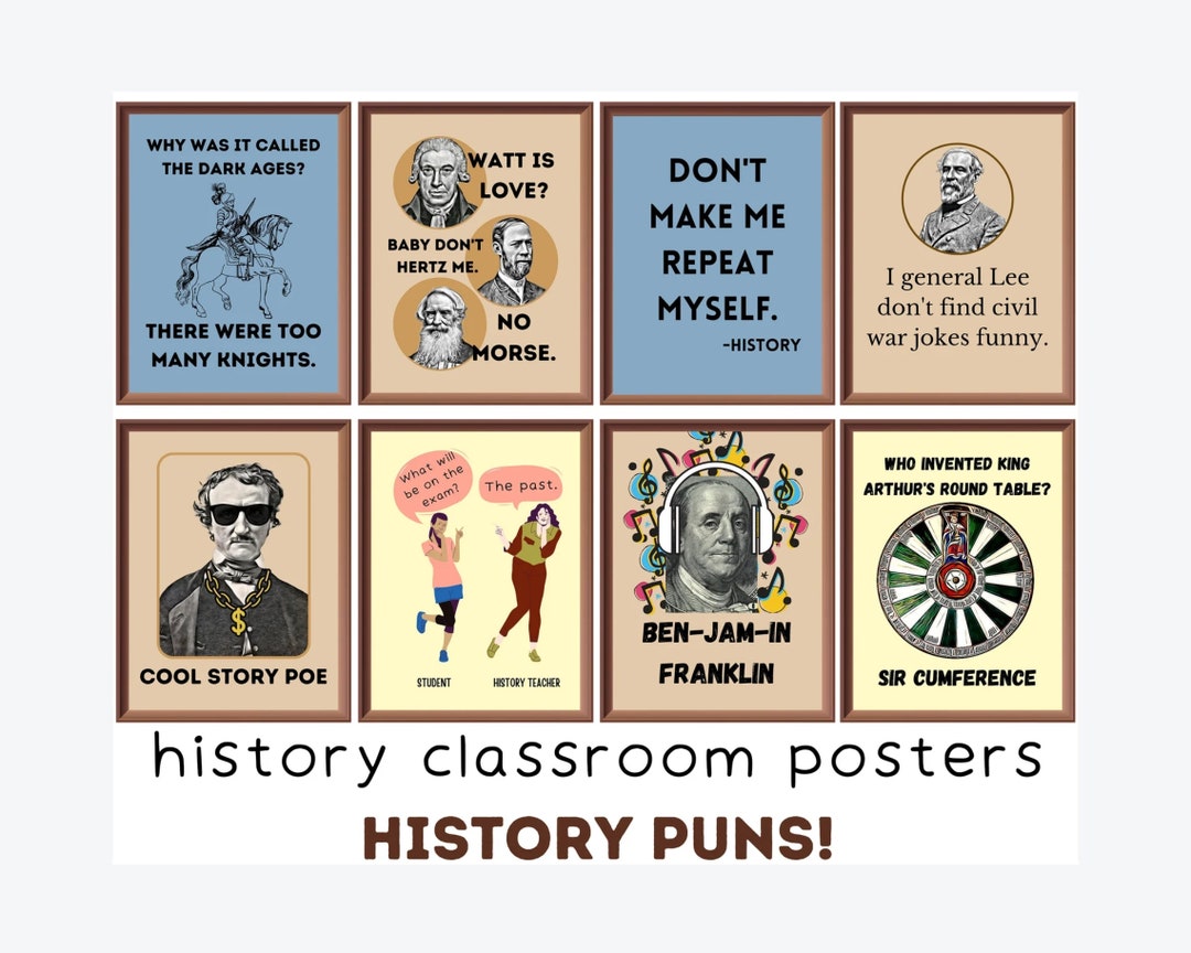 History Posters (set of 8) Printables, Funny History Posters ...