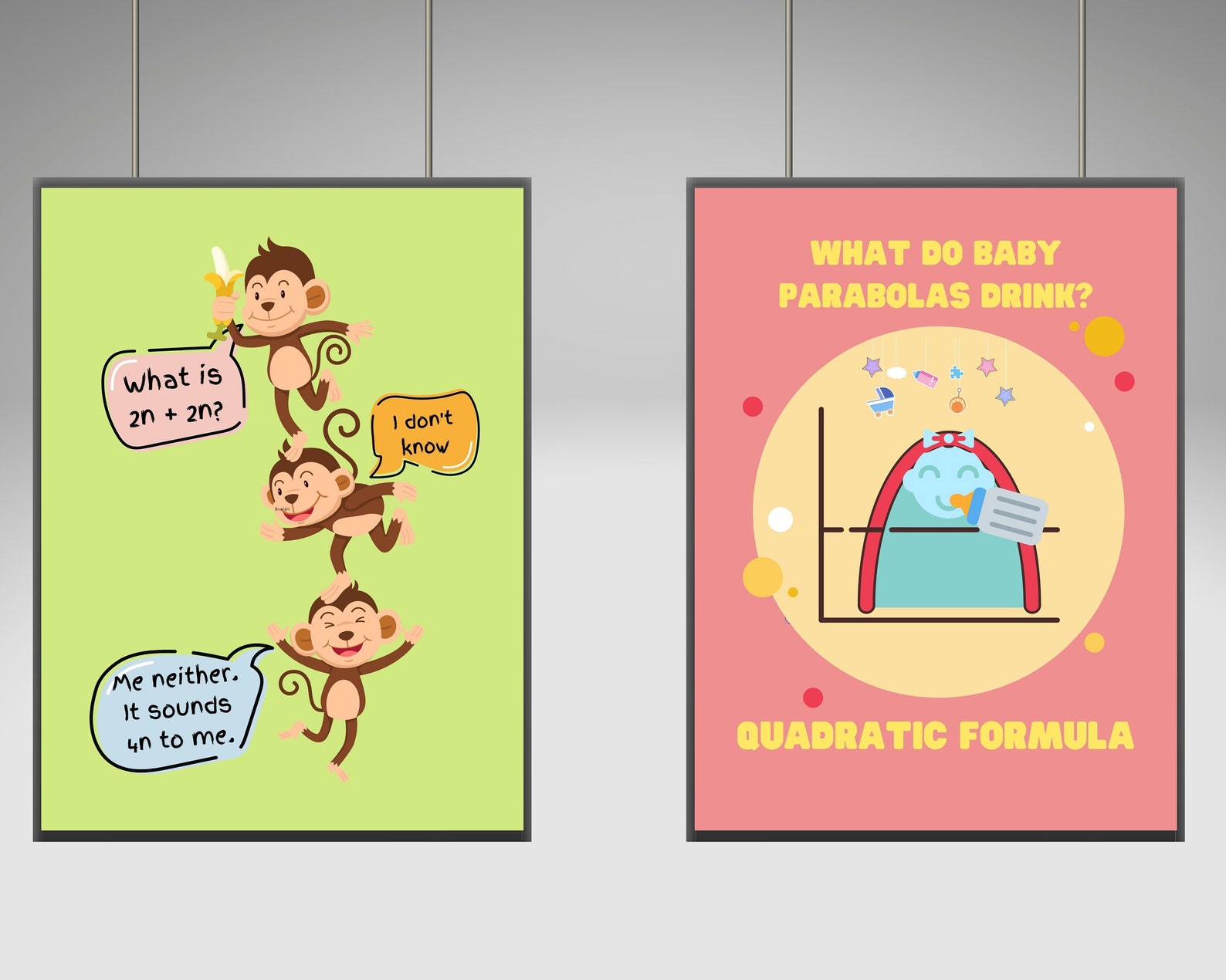 Math Puns Posters (set of 8) Printables VOL3, Math Classroom Decor ...