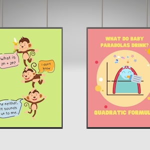 Math Puns Posters (set of 8) Printables VOL3, Math Classroom Decor ...