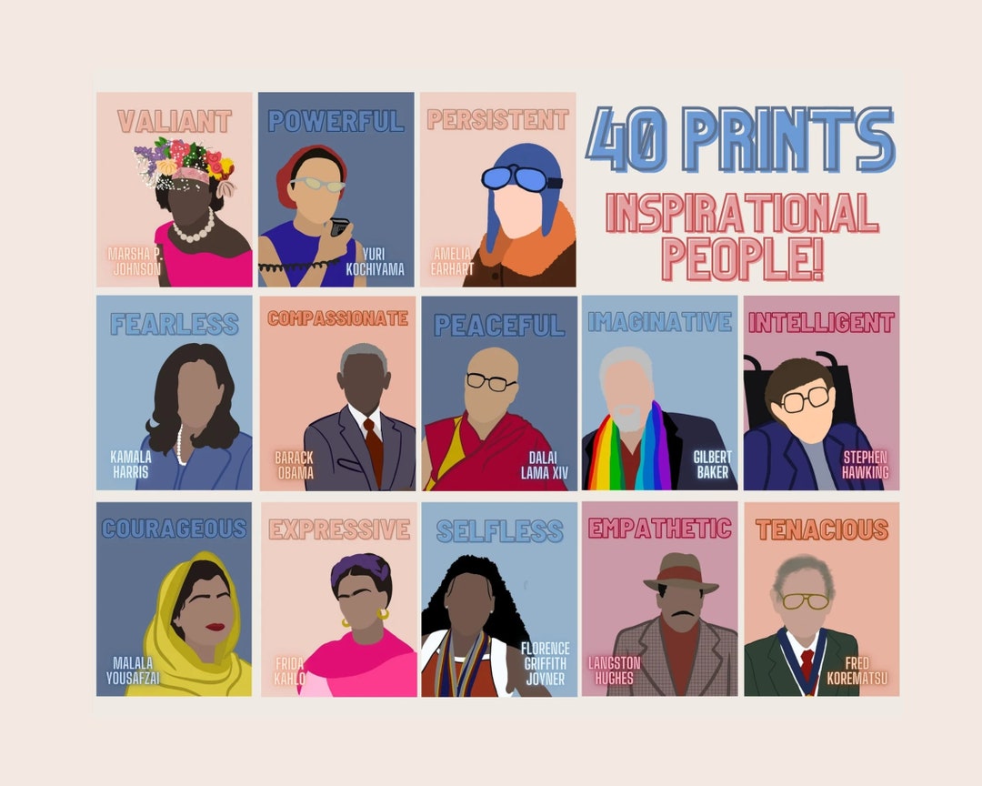 Inspirational People (set of 40) Printable Posters, Inclusive Classroom ...
