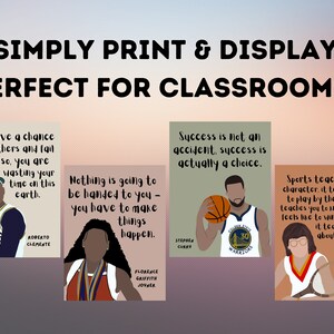 Inspirational Athletes (set of 8) Printable Posters, Motivational ...