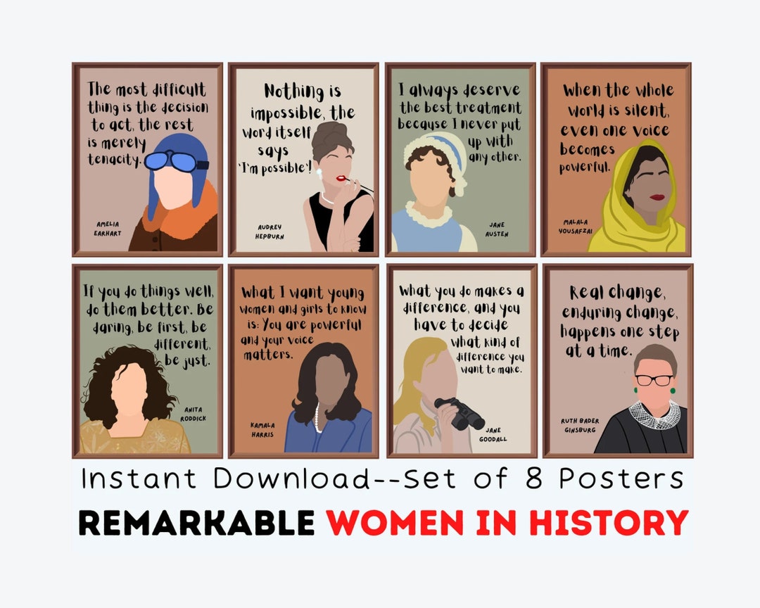 Women in History (set of 8) Printables, Posters for Women's History ...