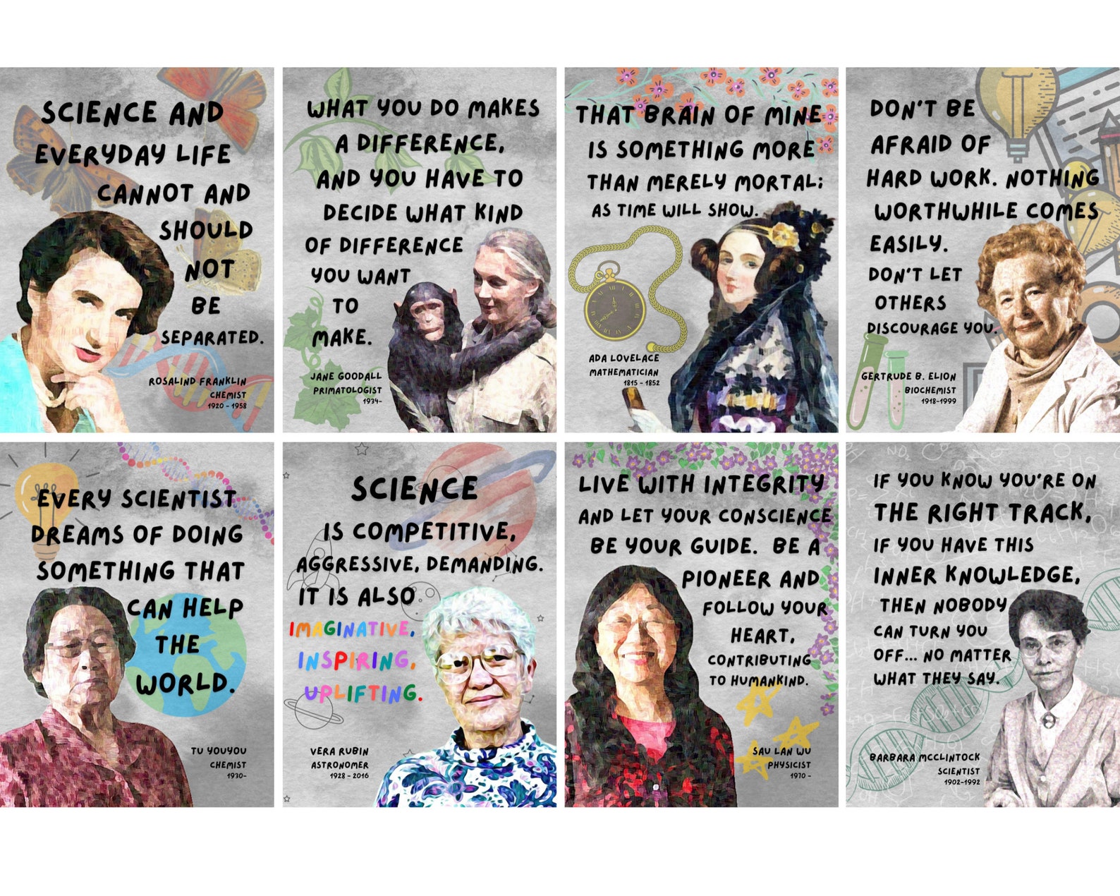Women in Science Posters set of 8 Printable Science - Etsy Canada