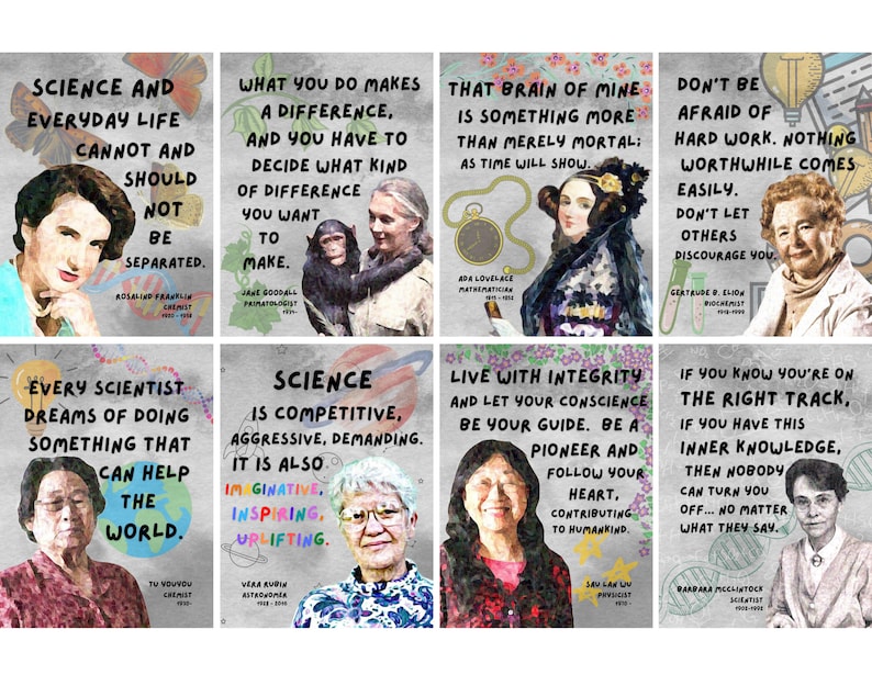 Women in Science Posters (set of 8) Printable, Science Classroom Decor ...